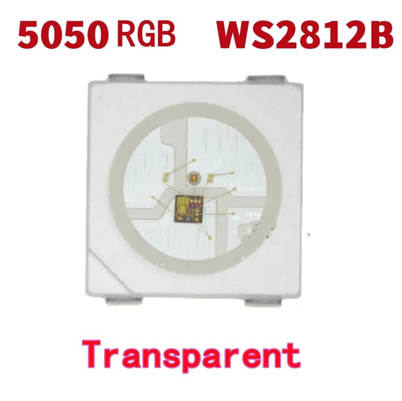 100 шт. RGB LED 5050 WS2812B Transparent