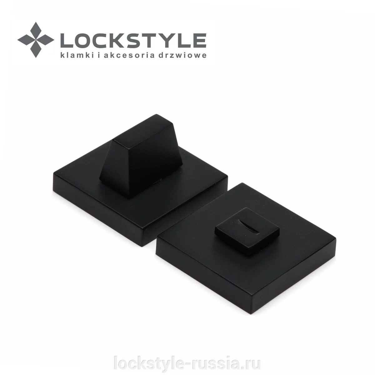 Накладка дверная с поворотной кнопкой, фиксатор LOCKSTYLE WC ZN цвет AL6 (черный), 020204100