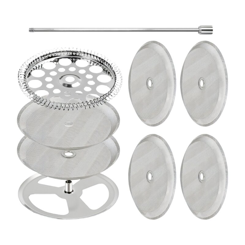Сменные фильтры для френч-пресса из нержавеющей стали Включают спирали и Поперечный диск Для отличного извлечения кофе.
