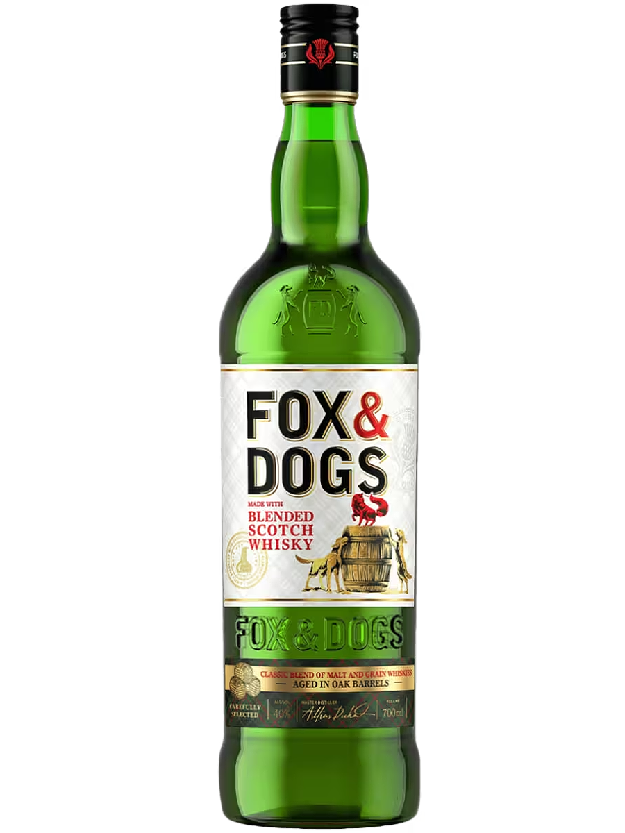 Виски Fox And Dogs, купажированный, зерновой, 0,7 л, крепость 40%