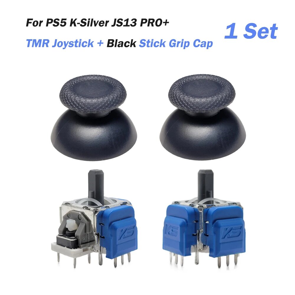 Джойстик для PS5 K-Silver JS13 PRO+ с черными колпачками