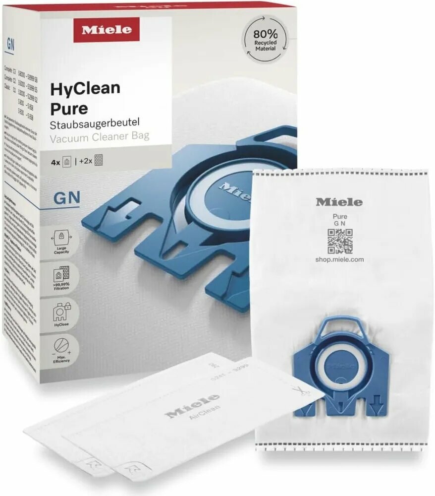 Miele Sprge Torbalar HyClean Saf Tip G/N - No:12421130 (4 мешка + 2 фильтра)
