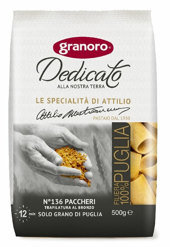 Макароны GRANORO Le Specialita Dedicato №136 "Паккери" из твердых сортов пшеницы 500г
