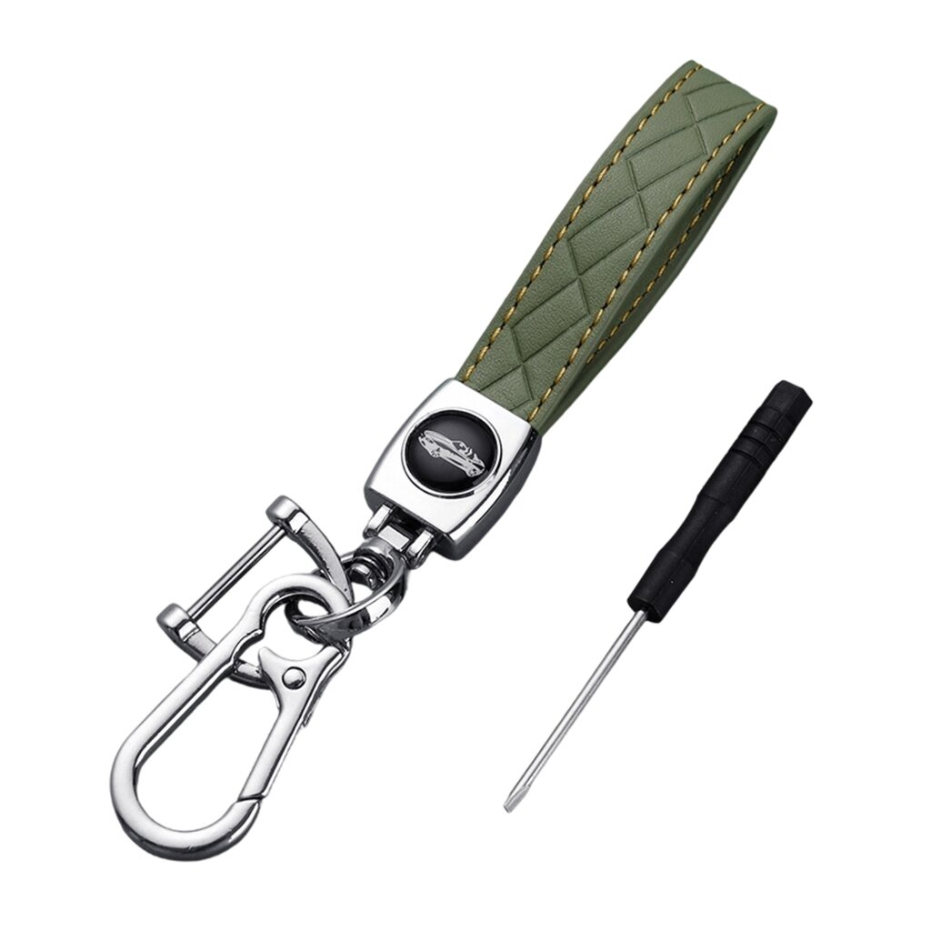 Универсальный брелок для ключей из плетеной веревки, металлический брелок для ключей-зеленый