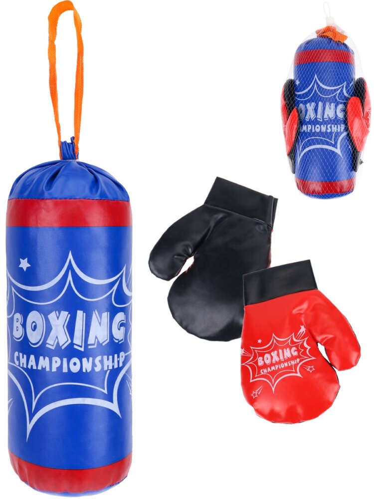 Набор для бокса КНР "Победитель", груша 33 см, перчатки, в сетке (Y18929040)