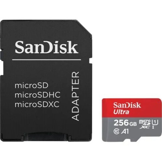 Карта памяти Sandisk microSDXC 256Gb Ultra Class 10 UHS-I U1 A1 150 MB/s + ADP