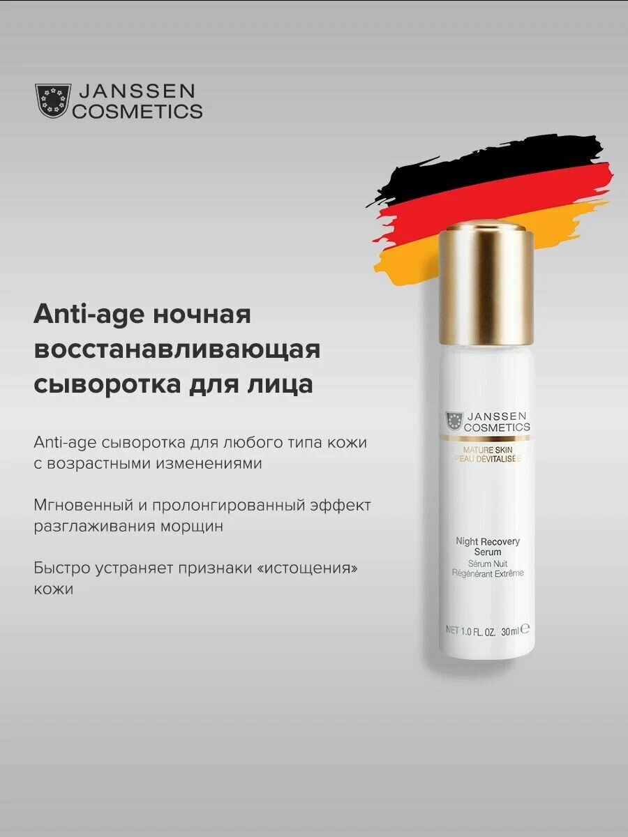 Janssen Cosmetics, Anti-age ночная восстанавливающая сыворотка Night Recovery Serum, 30 мл