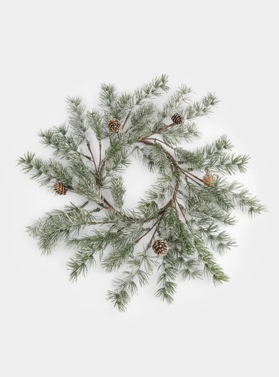 Венок рождественский, 16/48 см, пластик/шишки, Еловая ветка, Interior Conifer