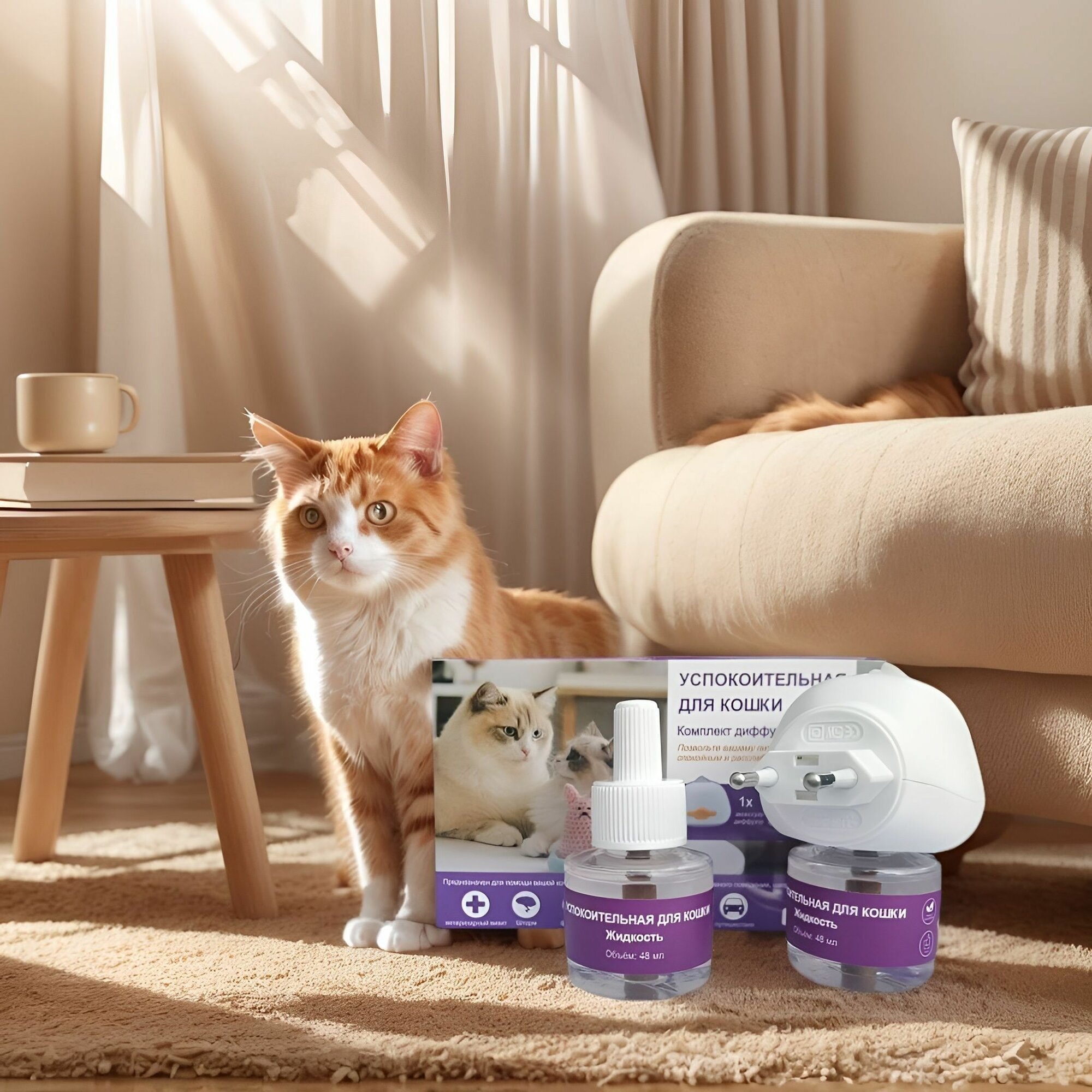 Бестселлер для коррекции поведения, набор с феромонами для кошек 48 мл 2 шт и диффузор