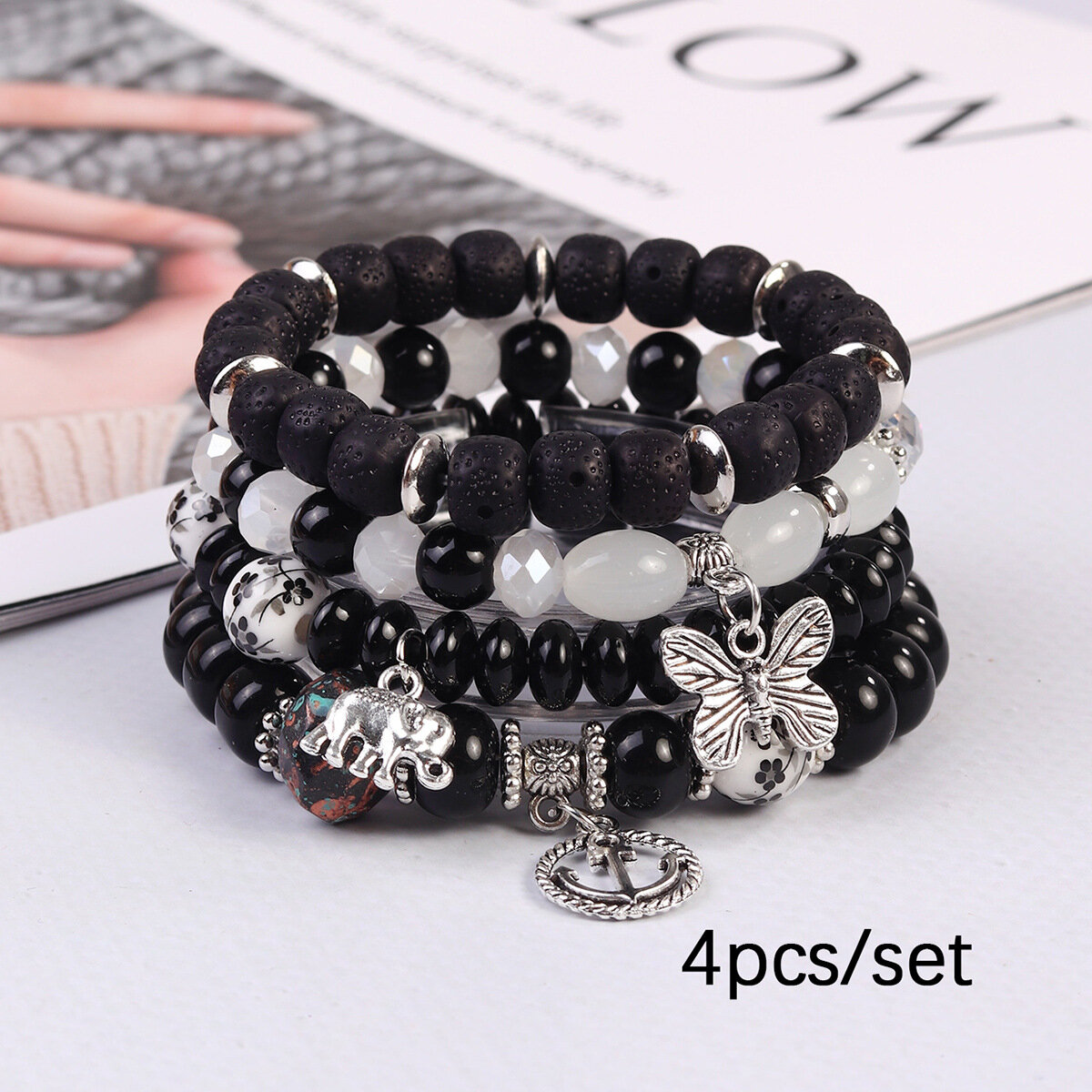 YM Mall Браслет Бохо Многослойный Лист Напитывает Жизненную Силу