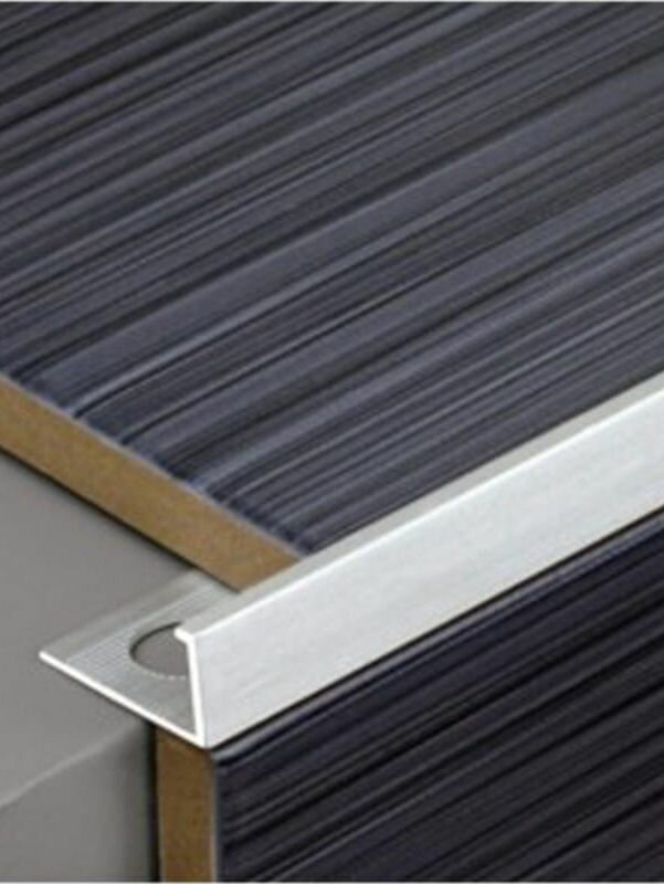 Профиль для плитки L-образный Алюминиевый, Белый муар, наружный уголок 2700мм