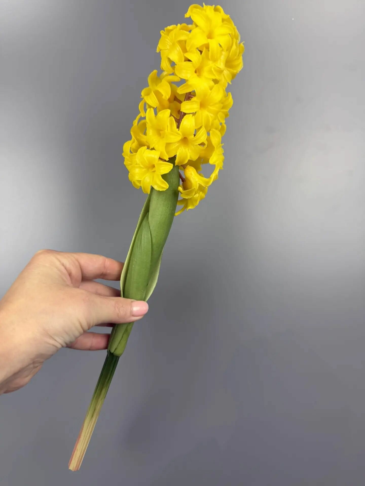 Искусственные цветы для декора весенний гиацинт из силикона желтый 39 см Реалистичный искусственный цветок
