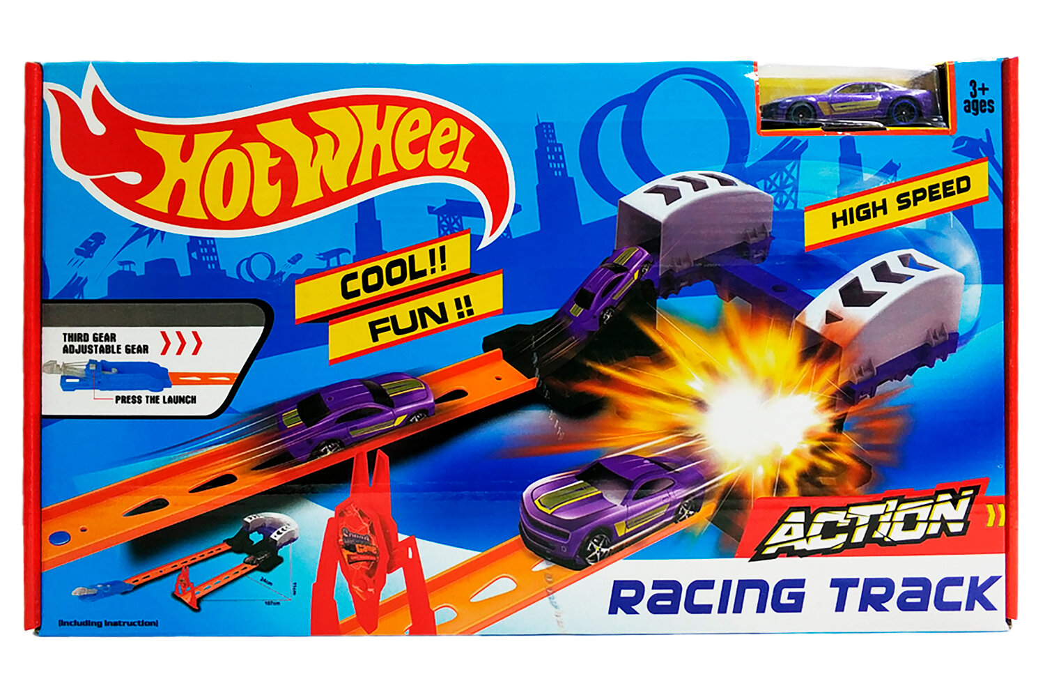 Трек Хот Вилс Hot Wheels 920 Скоростной трек с пускателем и тоннелем, 1 машинка