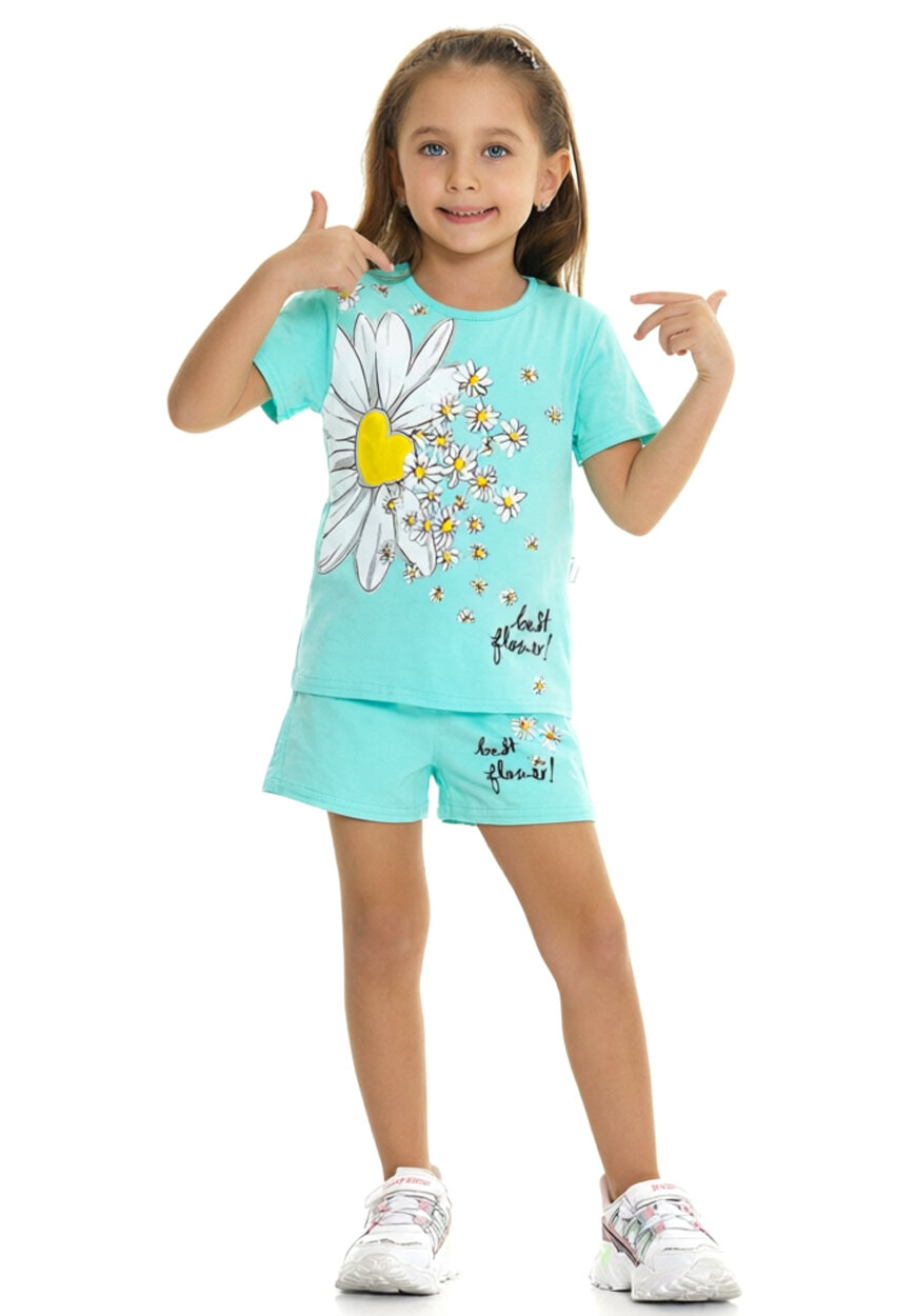 Комплект одежды Детский трикотажный комплект футболка и шорты для девочек