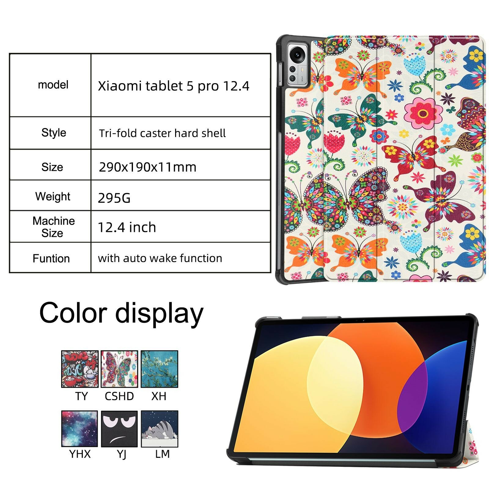 Защитный чехол-книжка MyPads для планшета Xiaomi Pad 5 Pro 12.4 с подставкой и силиконовым держателем