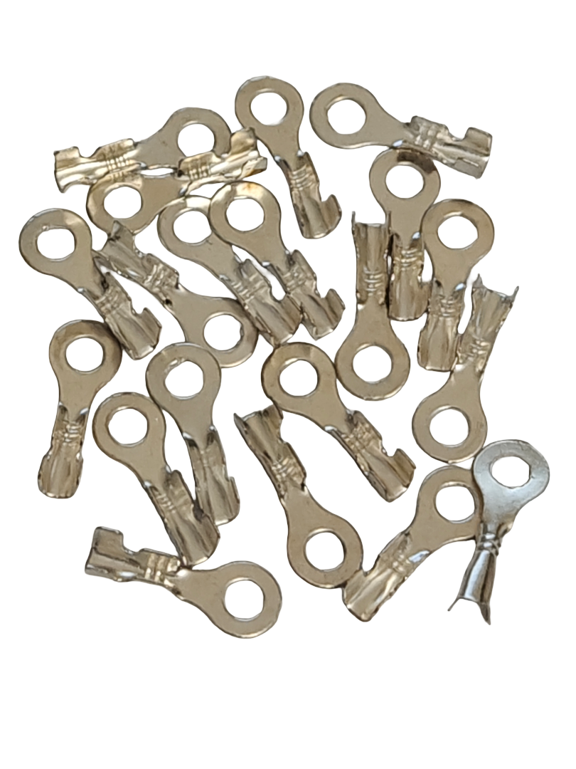 Клемма кольцевая (наконечник кольцевой) под винт М3, латунь с покрытием под обжим провода сечением 0,5-1,5 мм2, 20 шт.