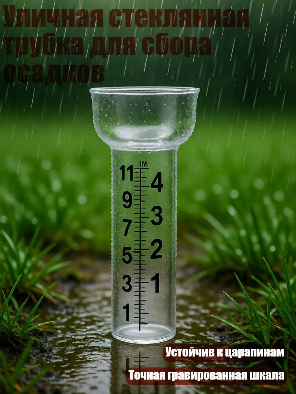 Уличная стеклянная трубка для сбора осадков, Фонарик № 2