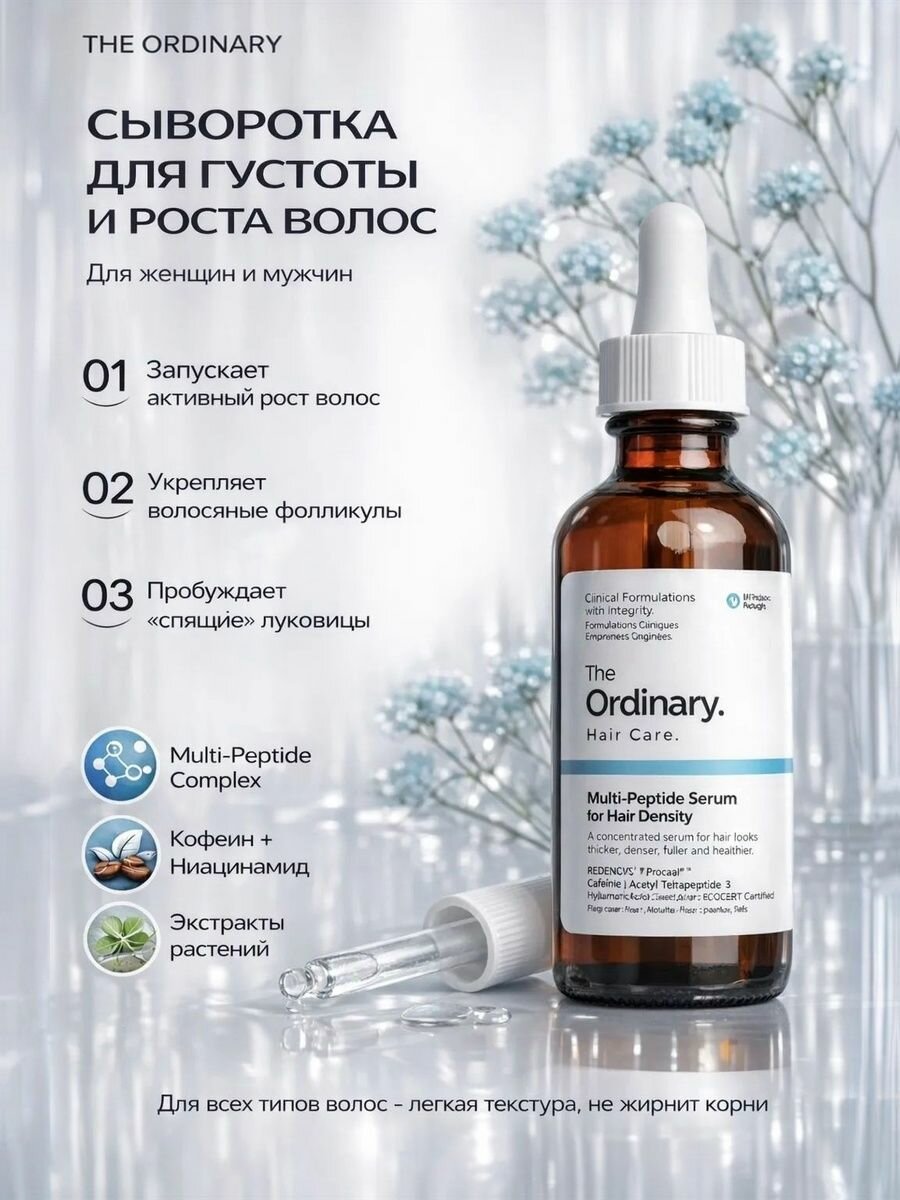 Сыворотка для роста и густоты волос Multi-Peptide Serum for Hair Densit, 60мл.