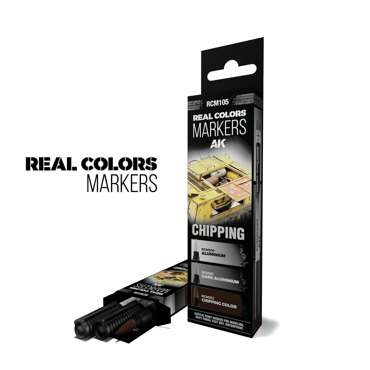 Набор Акриловых маркеров AK Interactive - Real Colors Markers set - Chipping