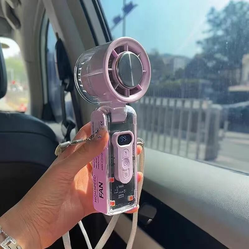 Xiaomi Transparent Mecha Style Мини-вентилятор, Pink，Складной
