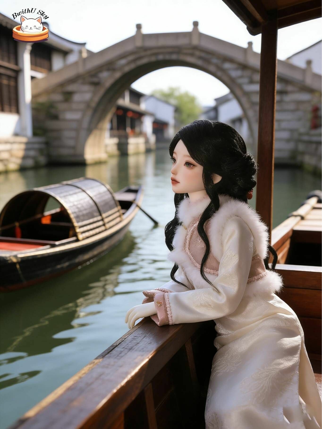 BwithUSky Seekly 1/4 BJD: Элегантное Ципао с Флоральными Узорами Уникальный Азиатский Наряд