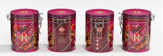 Чай HILLTOP "Подарок Цейлона" чайница с клипсой - крупнолистовой цейлонский черный /жесть/ 80г