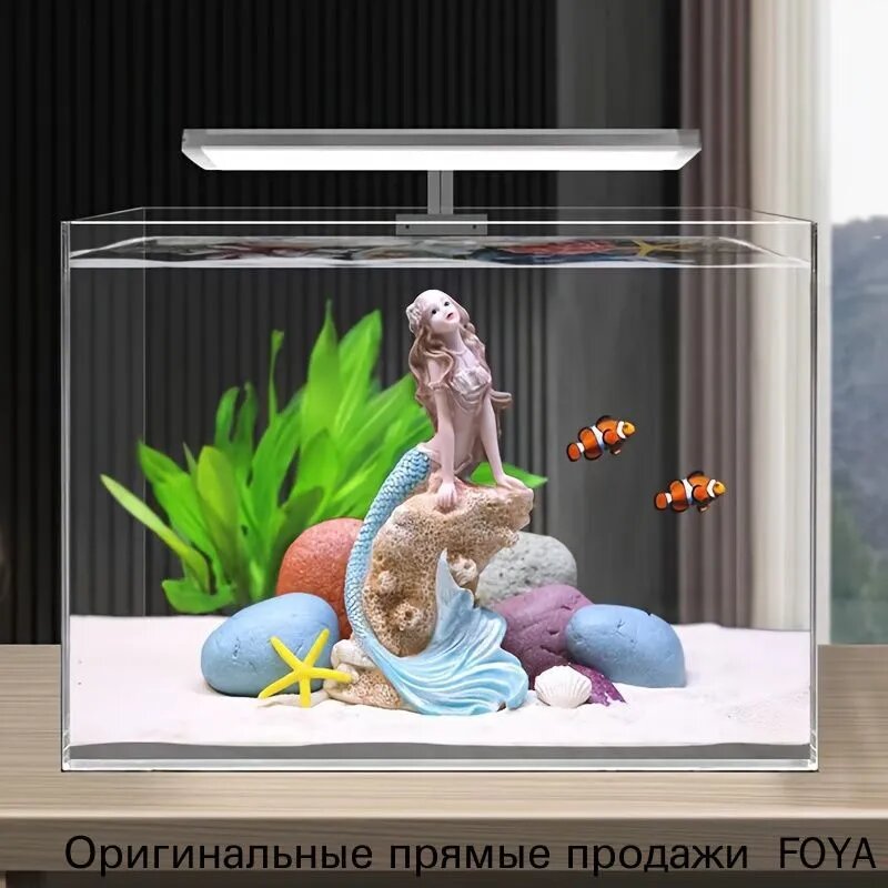 Декорация для аквариума в виде русалки на раковине, полистоун, 300г, для аквариума/террариума — фото 1
