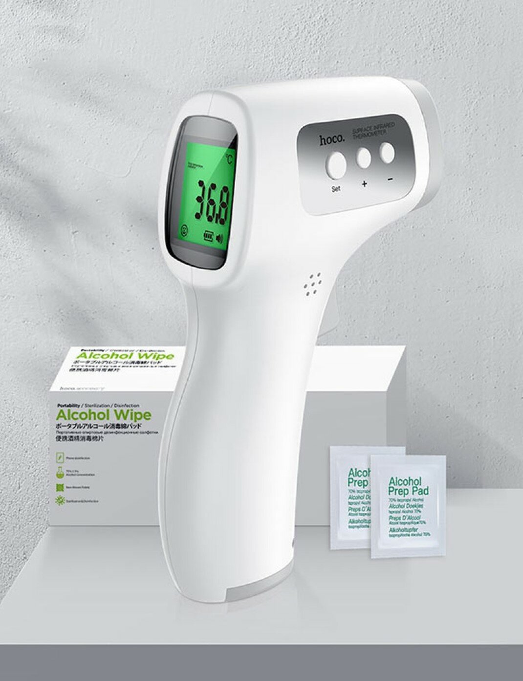Бесконтактный инфракрасный термометр Hoco Premium Di 20, White