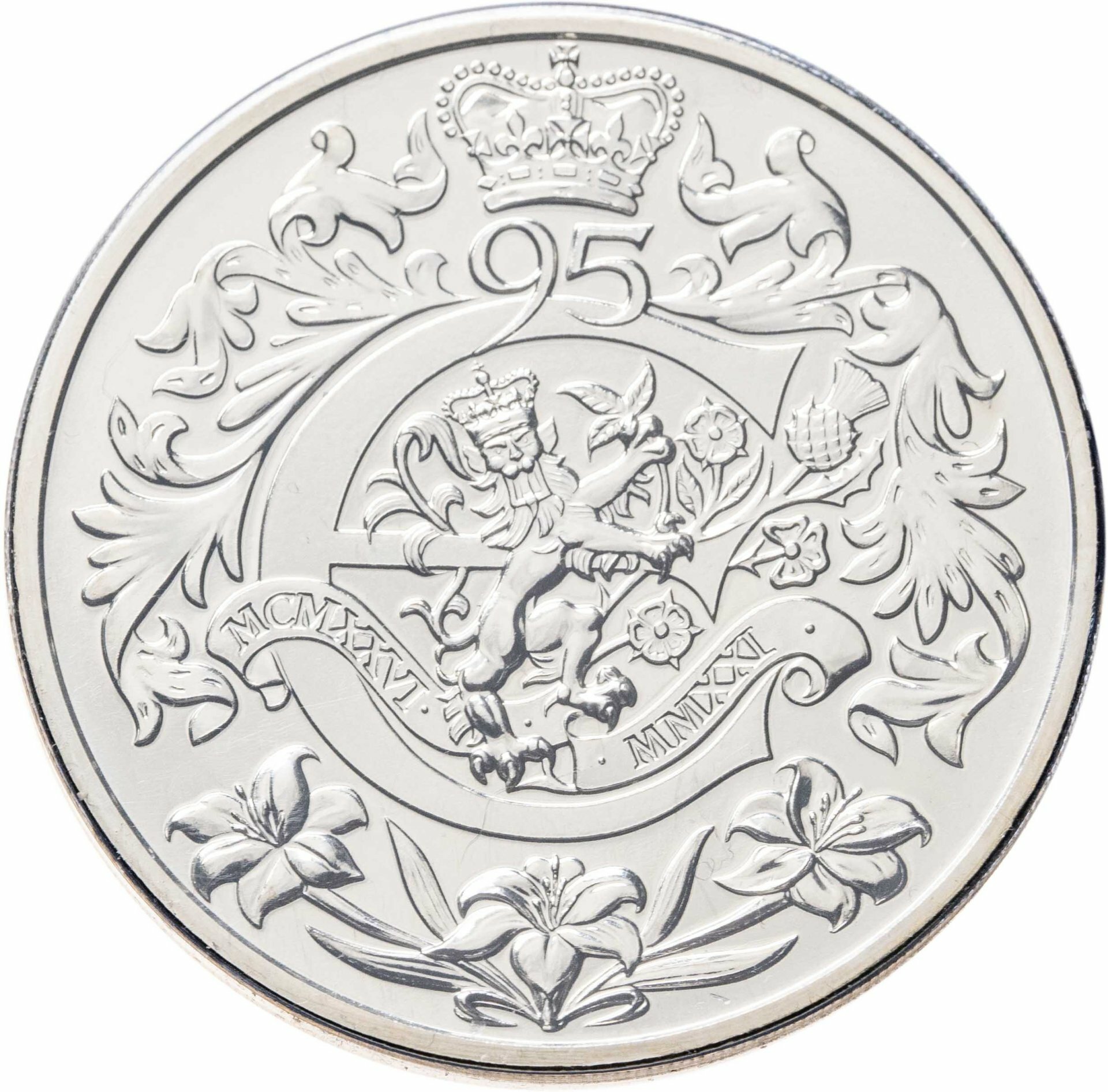 Джерси 5 фунтов pounds 2021 "95 лет со дня рождения Королевы Елизаветы II" в коинкарте, Мельхиор медь-никель, в сохранности BUNC