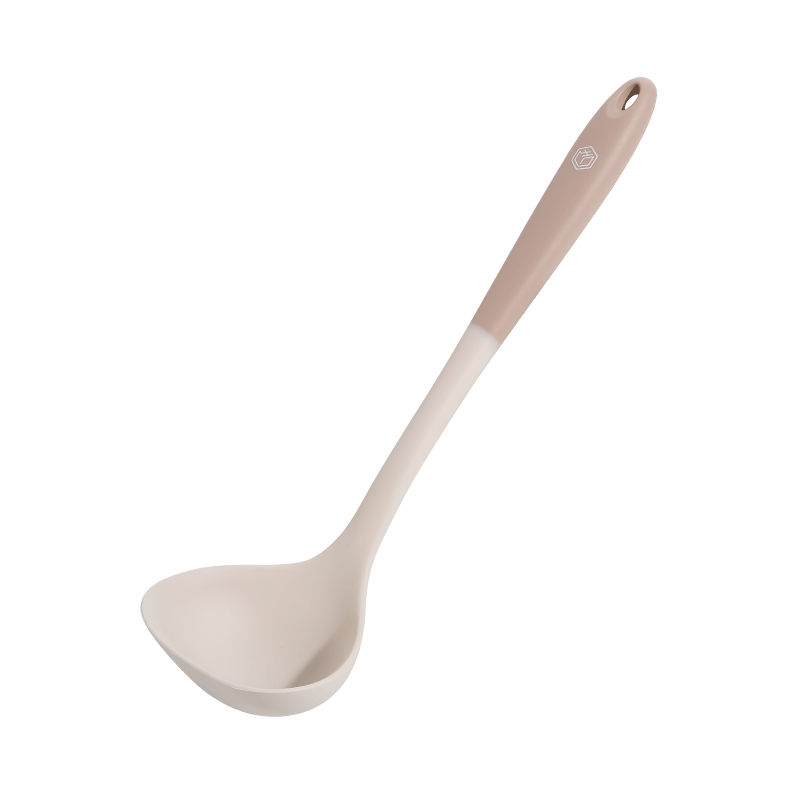 Двойной цвет силиконовая ложка для супа - Большая глубокая жаростойкая кухонная ложка Цвет：Гибкая не повреждающая