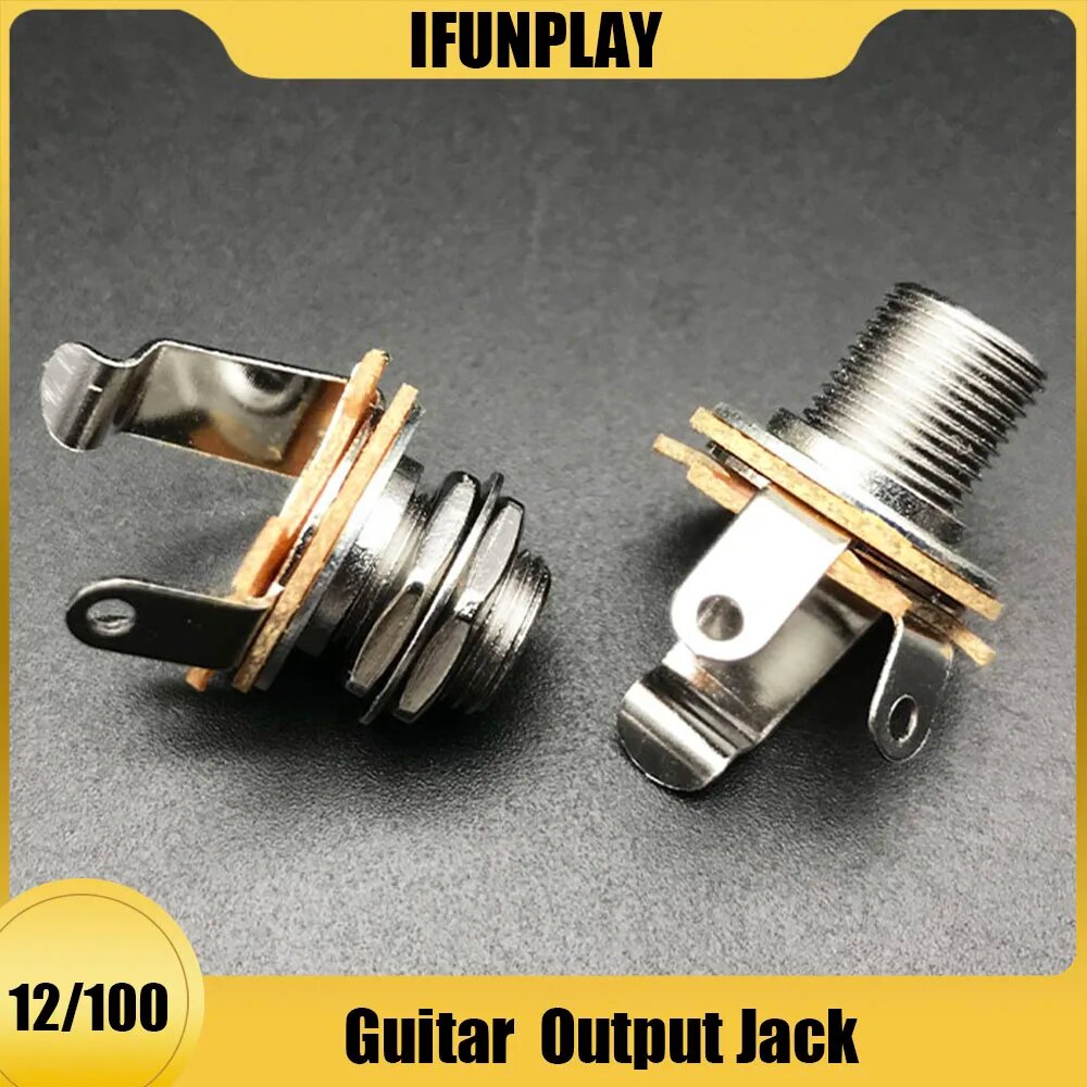 IFUNPLAY 1/4" моно входной разъем для гитары 12 шт.