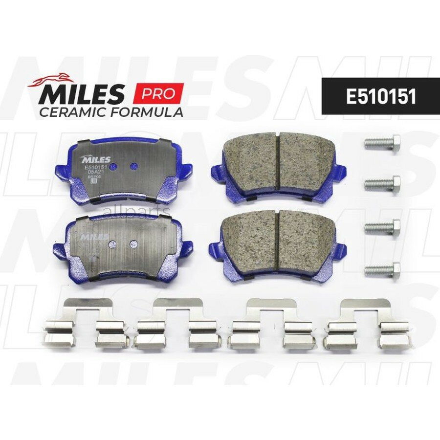MILES E510151 Колодки тормозные VW PASSAT/SHARAN 10-/TIGUAN 07-/SEAT ALHAMBRA 10- задние Ceramic
