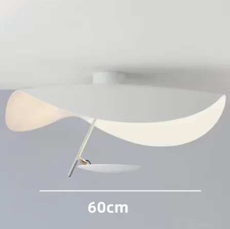 Люстра подвесная Catellani & Smith Lederam Manta Flying Saucer Hat реплика индустриального ретро-дизайна белая черная подвесная лампа — Все белая 60см