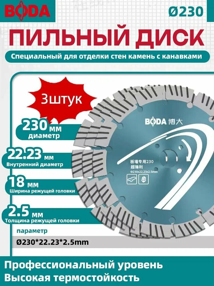 BODA Круг отрезной 230 x 2.5 x 22.23