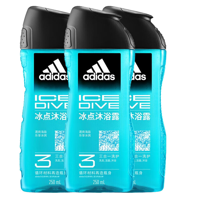 Гель для душа мужской Adidas ICE DIVE 3-в-1, 250 мл