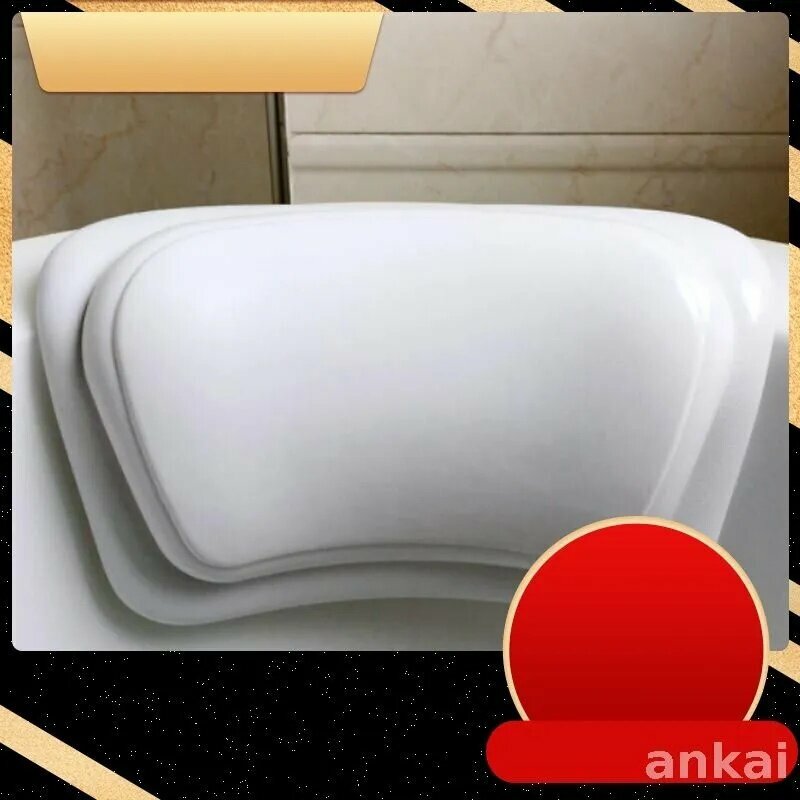 Подушка водостойкая для ванны на присосках,32*19*8cm , белое-ankai