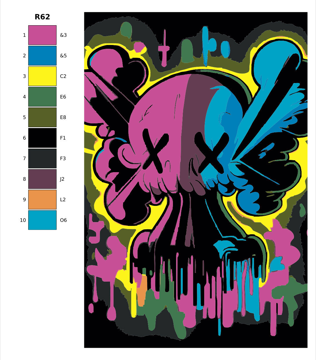 Картина по номерам BRUSHES-PAINTS "Bearbrick" R-62 40x60 см
