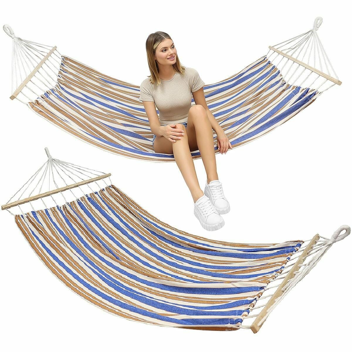 DECATHLON гамак Decathlon Enero Camp, 2-местный, 200x150 см, разноцветный