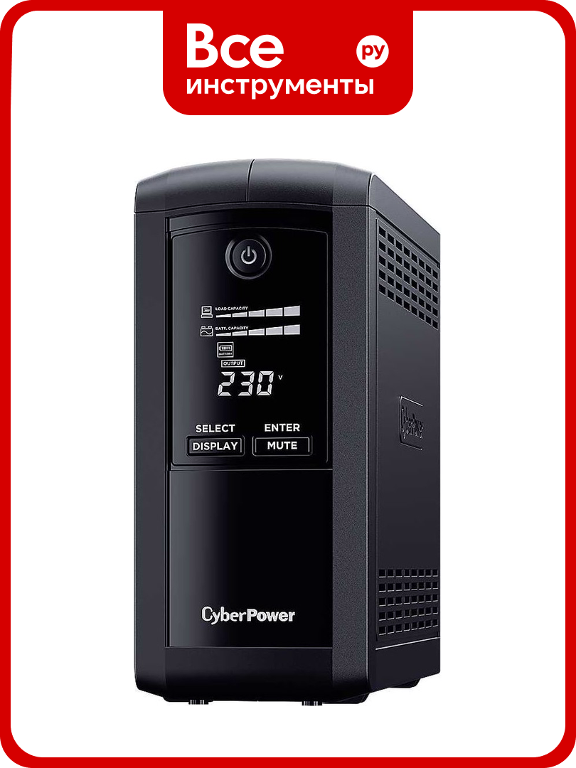 ИБП CyberPower VP700EILCD, 700ВА/390Вт, USB/RS-232/RJ11/45, 6 розеток