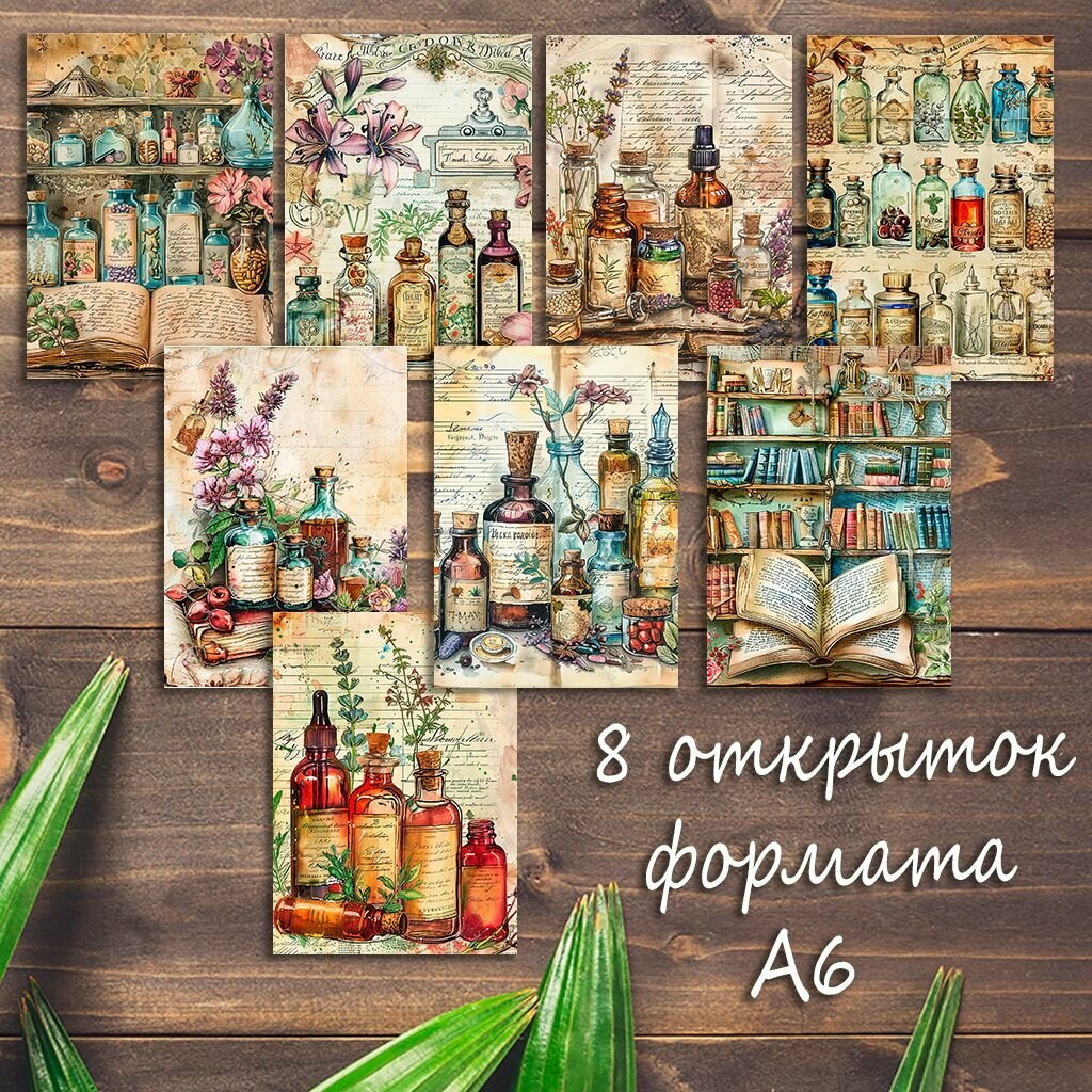 Большой набор открыток Алхимия, 8 штук