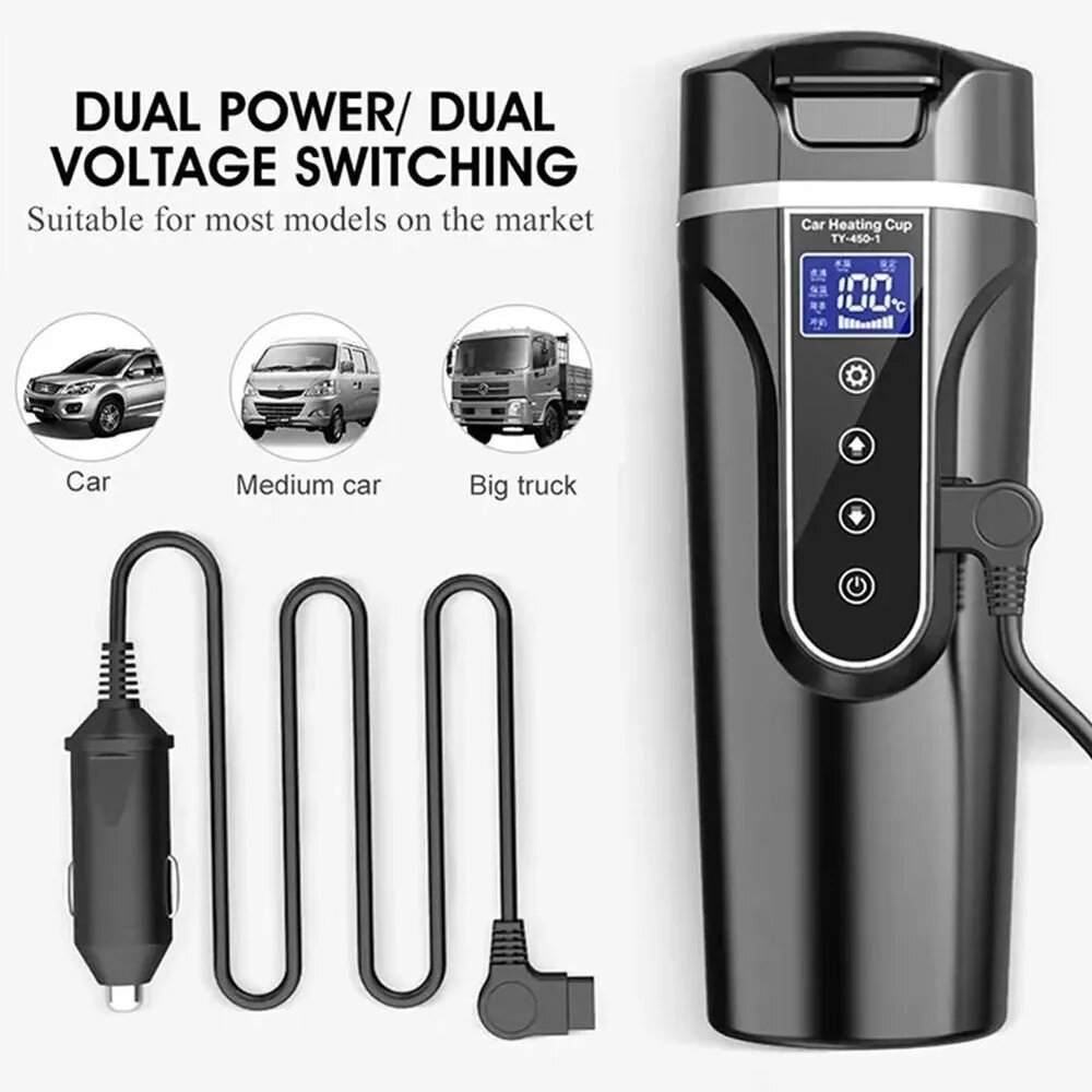 Кофеварка автомобильная 12V / 24V автомобильный нагревательный стакан_белый, белый