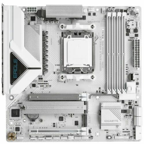 Материнская плата GIGABYTE B850M EAGLE WIFI6E ICE - AM5, AMD B850, 4xDDR5-5200 МГц, 1xPCI-Ex16, 2xM.2, Micro-ATX