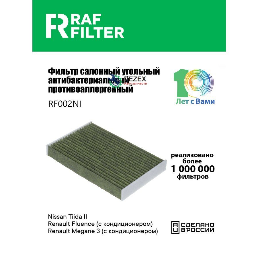 RAF-FILTER RF002NI Фильтр салона