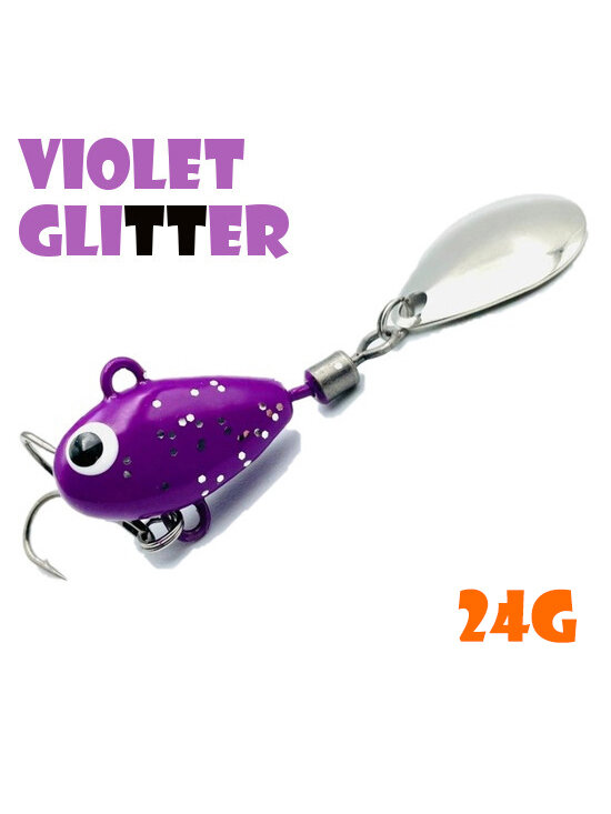 Блесна Тейл-Спиннер для рыбалки Uf-Studio Hurricane 24g #Violet Glitter