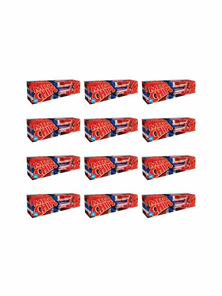 Mega Chips Чипсы-пластины картофельные с норвежским лобстером, 100 г, 12 шт