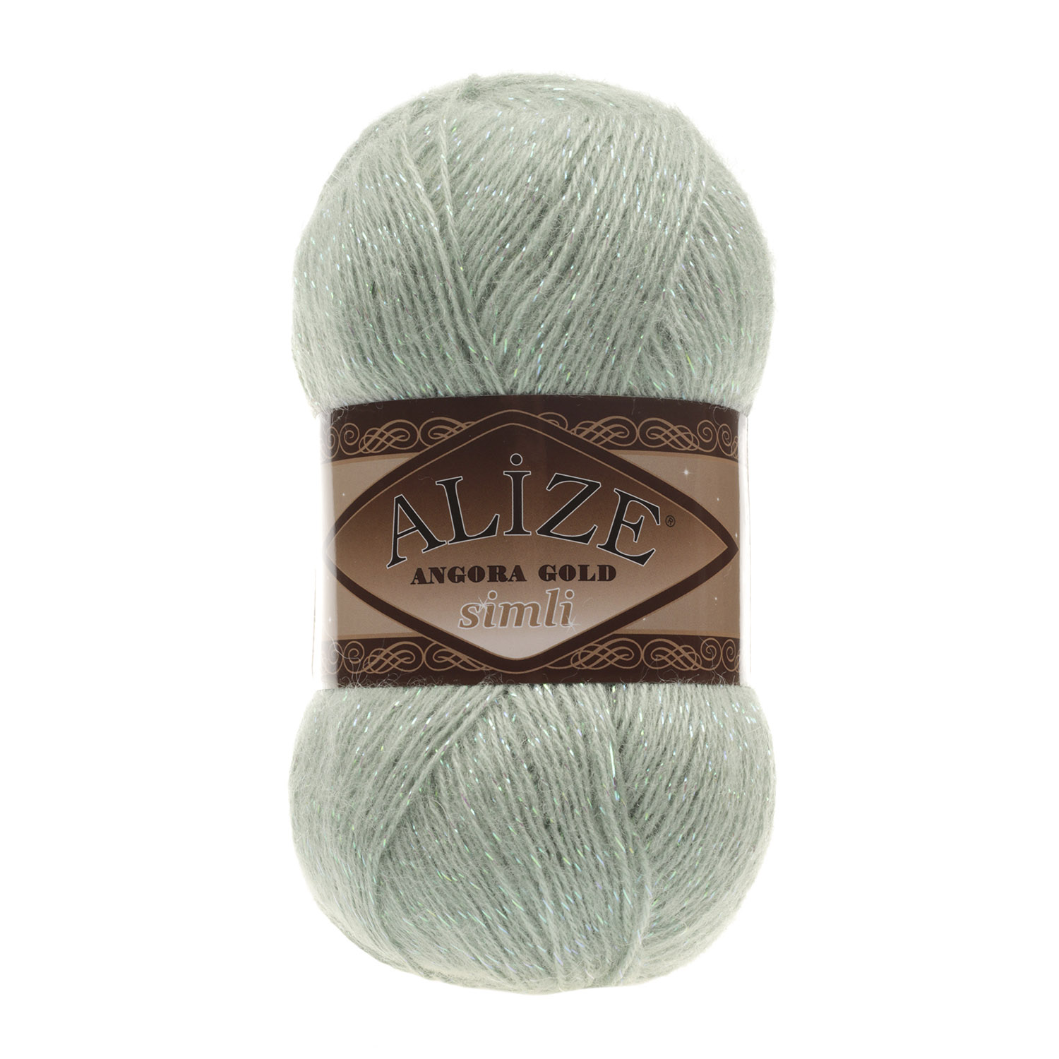 Пряжа для вязания Angora Gold simli Alize 1 моток (500 м, 100 гр), цвет 515 морская пена