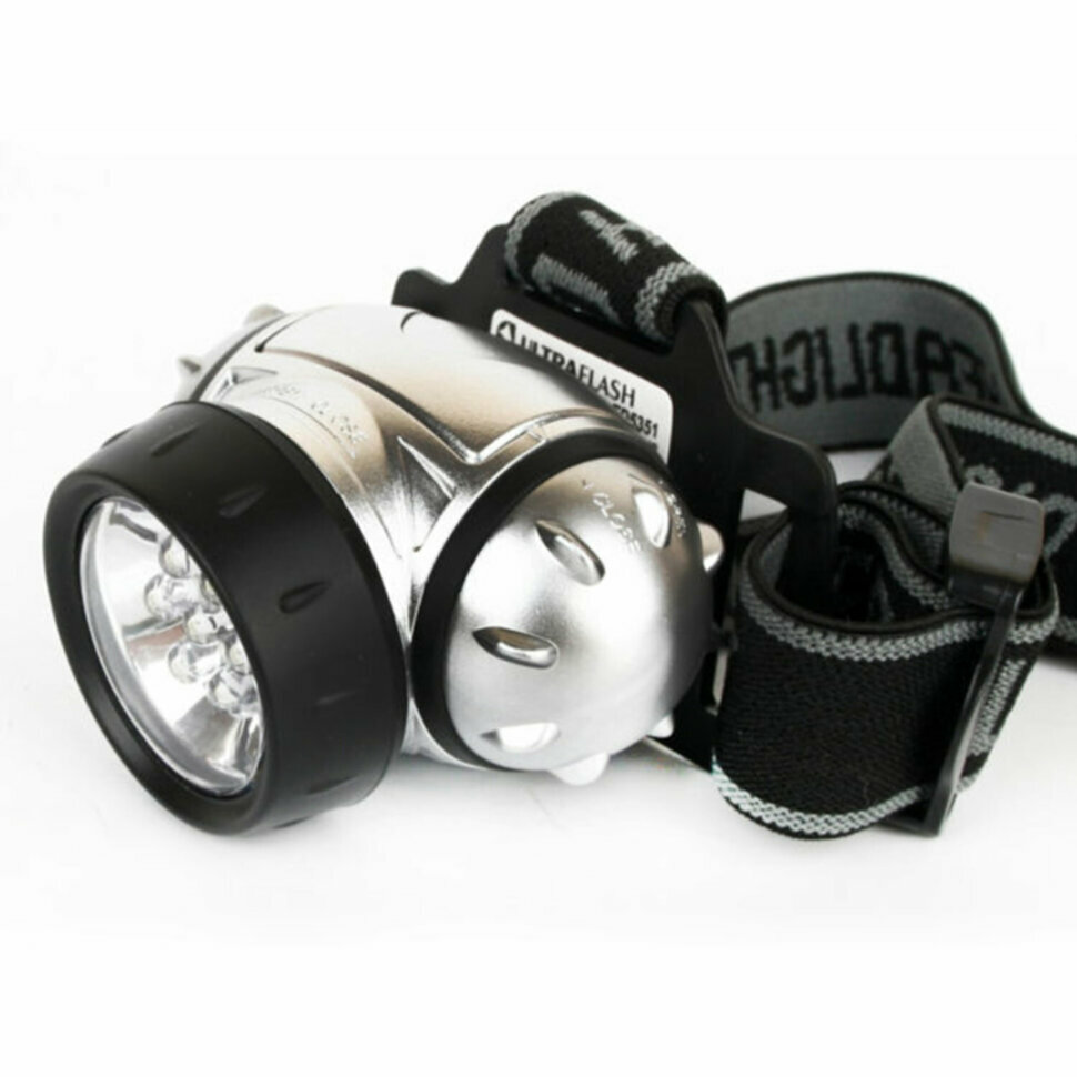 Фонарь налобный ULTRAFLASH 7хLED, 3 режима, питание 3хААА (не в комплекте), LED5351, 238286