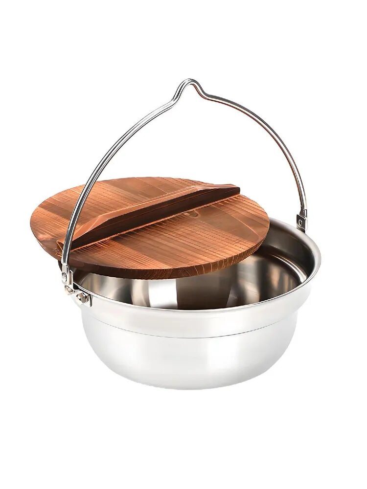 Одна переносная подвесная походная кастрюля из нержавеющей стали (24 см)