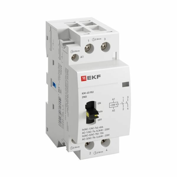 Контактор модульный КМ РУ 40А 2NO (2 мод.) PROxima EKF km-2m-40-20