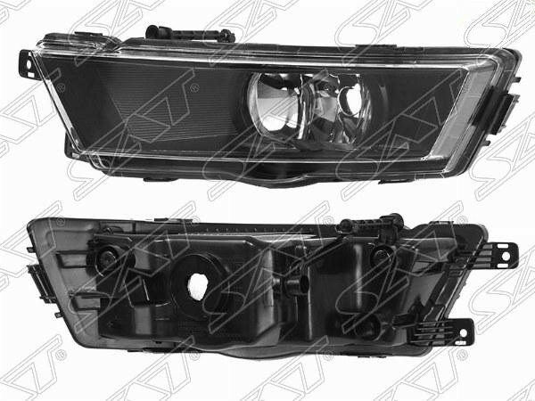 Фара противотуманная SAT ST-665-2012L-UE2 слева, Чёрная Skoda Rapid 12-17